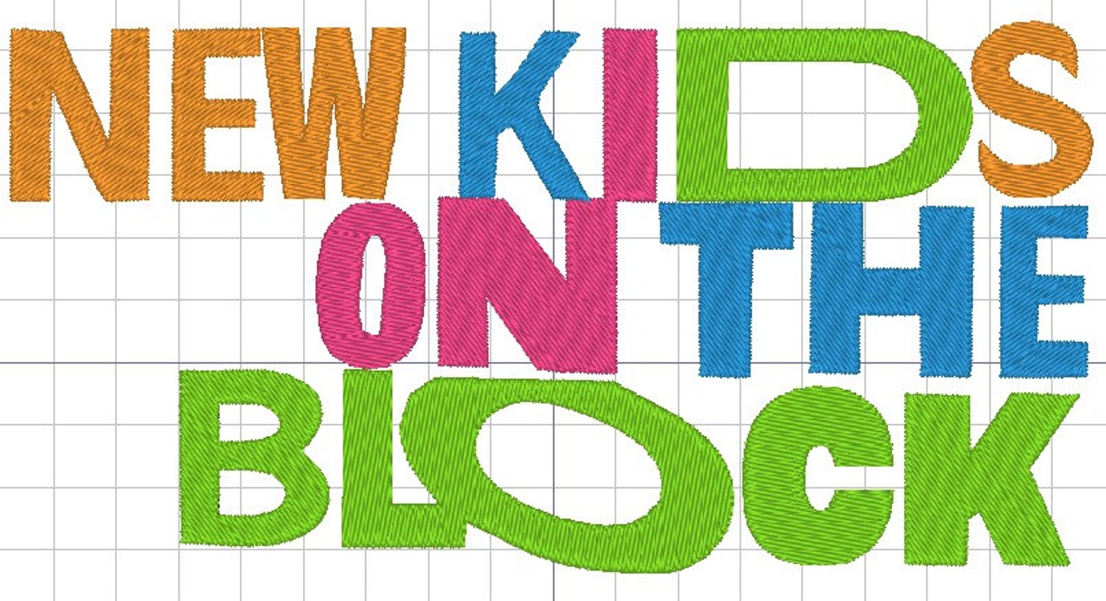 NKOTB Retro 80's Logo Embroidery Design Pattern 4x4 AND | Etsy