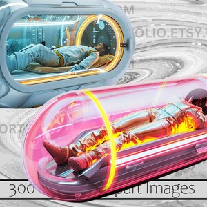Cryogenic Pod Clipart Sci-fi PNG Cosplay Scifi Sleep Chamber Clipart ...