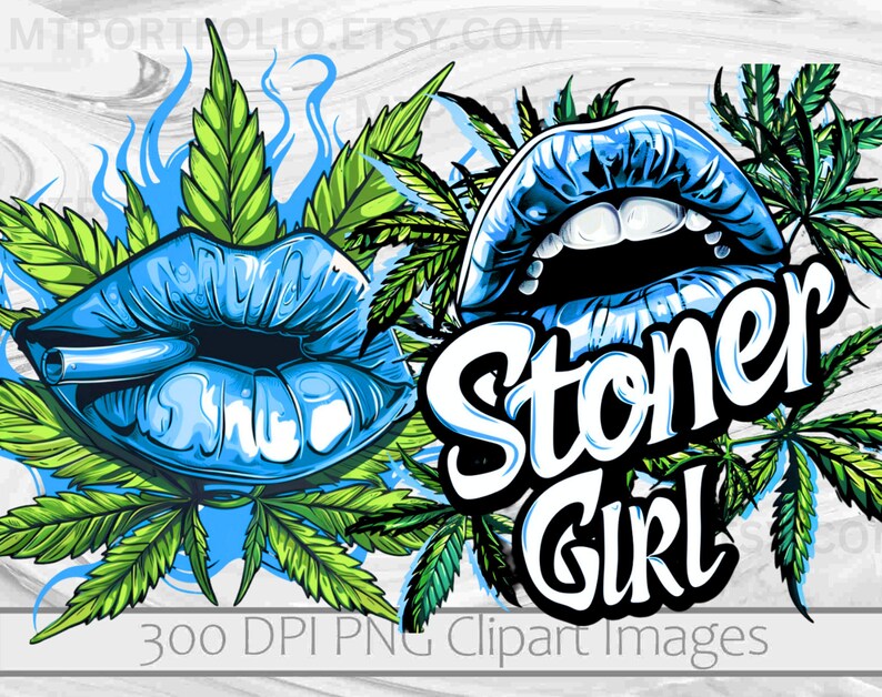 Blue Cannabis Cake Clipart Weed Cupcake PNG Stoner Marijuana Bundle PNG ...