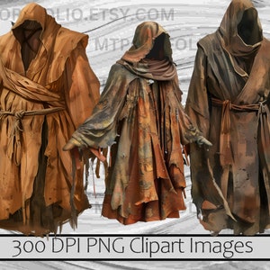 Mystical Robes Clipart Tattered Cloak PNG Cosplay Cleric Clipart ...