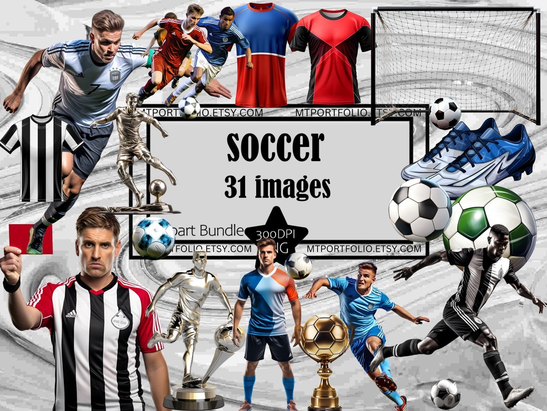 Football PNG Soccer Clipart Bundle Soccer Ball Graphic Transparent ...