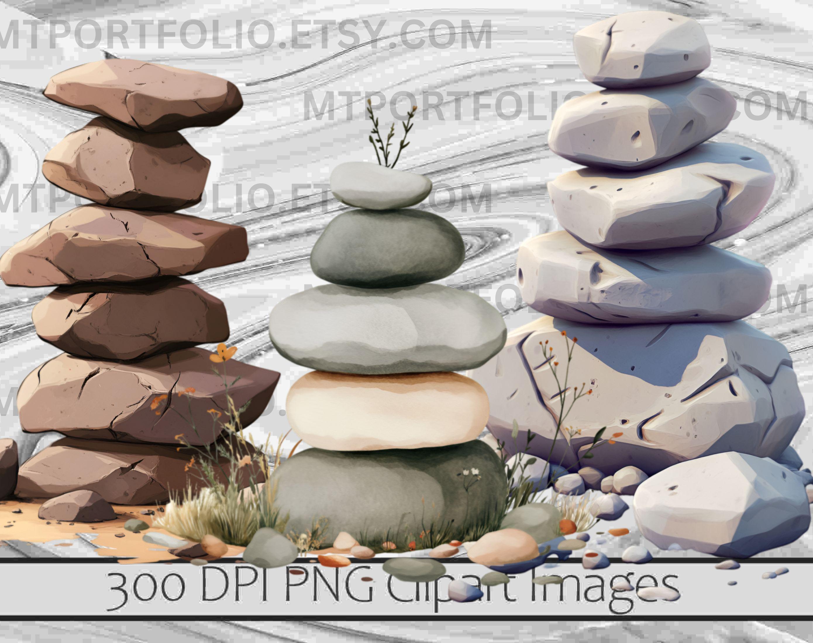 Rock Stack Clipart River Rocks PNG Graphic Image Transparent Commercial ...