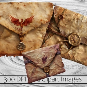 Leather Envelope Clipart Parchment PNG Bundle Medieval Graphics ...