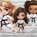 Chibi Karate Clipart Martial Arts PNG Digital Download Black Belt Gi ...
