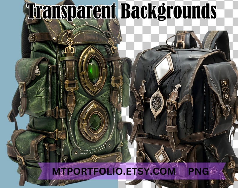 Fantasy Backpack Clipart Bag of Holding Cosplay RPG Gamer PNG Adventure ...