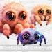 Cute Spider Clipart Kawaii Spider PNG Pastel Furry Spider PNG Graphic ...