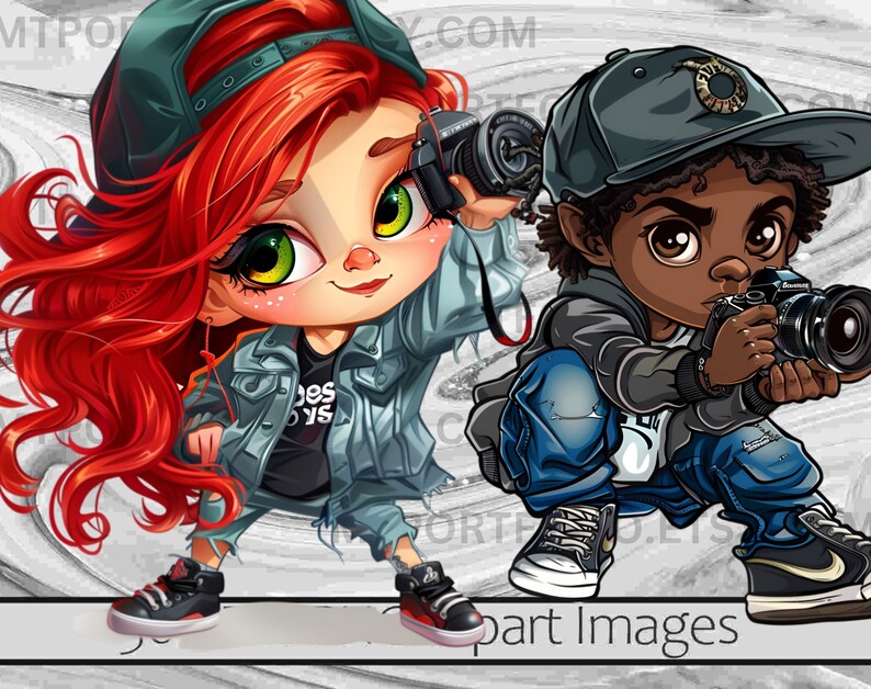 Chibi Photographer Clipart Chibi Camera PNG Young Journalist Bundle PNG ...