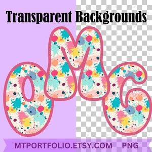 Pastel Rainbow and Pink Paint Splatter Alphabet PNG Individual Letters ...
