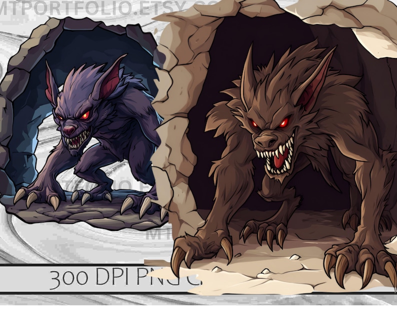 Chupacabra Clipart Cryptid Monster PNG Spider Bundle PNG Graphics ...