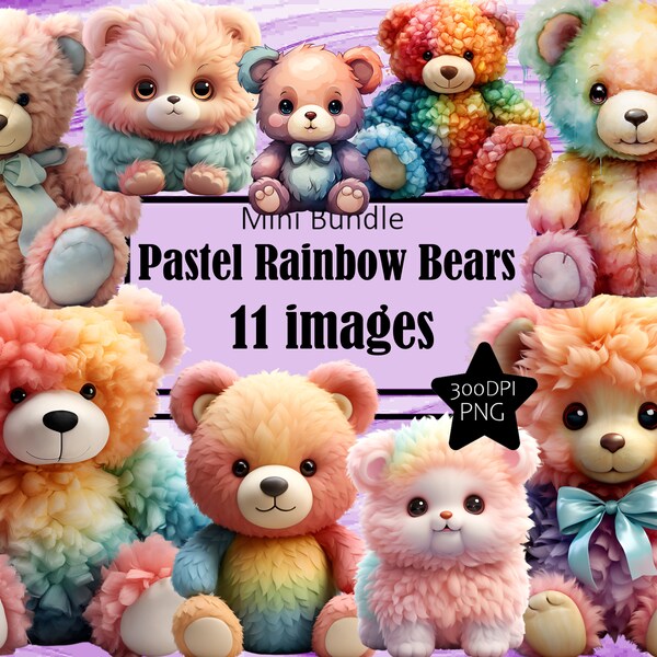 Pastel Teddy Bear - Etsy