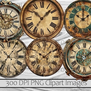 Clock Face Clipart Analog Clock Png Digital Download Vintage Clock PNG ...