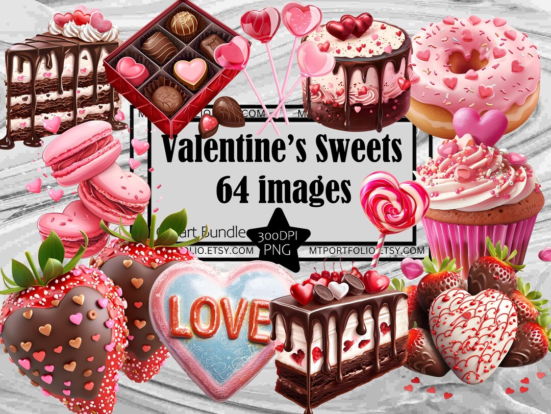 Valentine Sweets Clipart Pink Cupcake PNG Pink Heart Candy Clipart ...