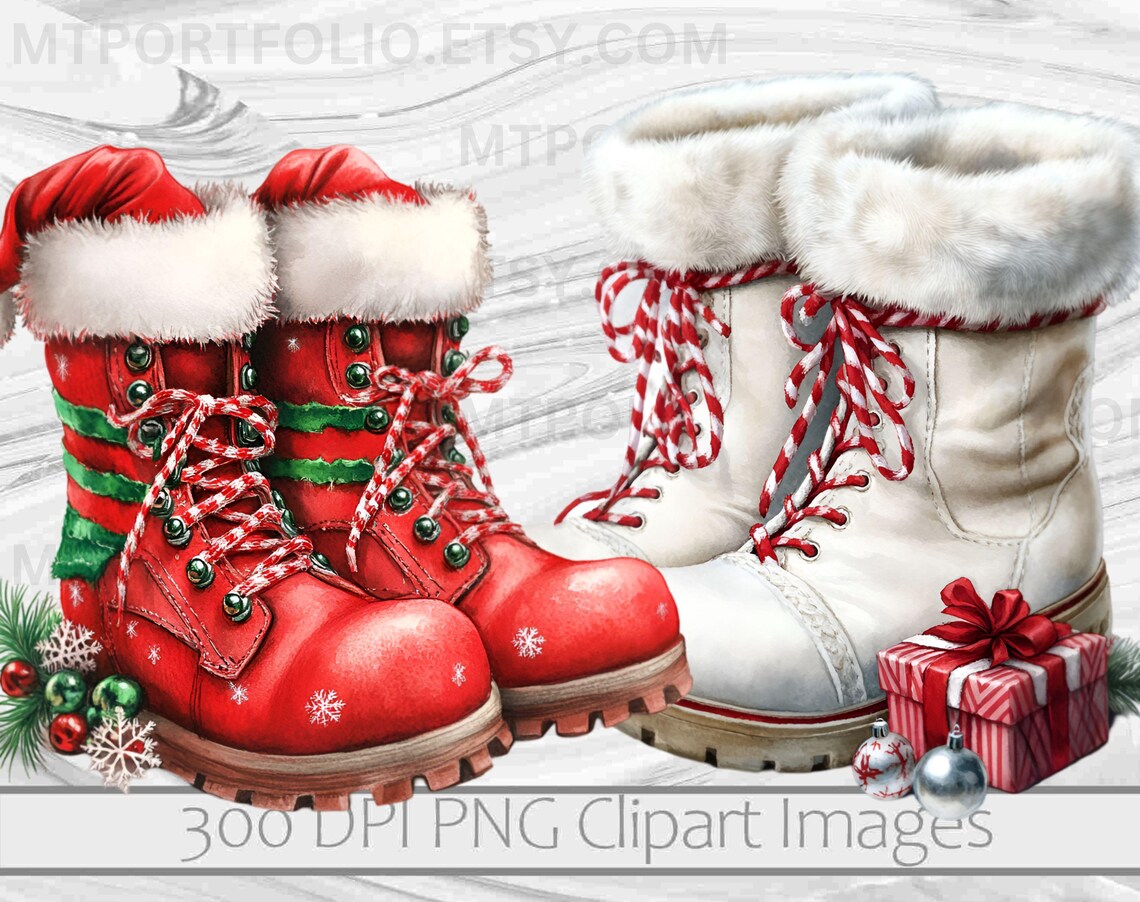 Christmas Boots Clipart Xmas Boots PNG Holiday Decorations Newsletter ...