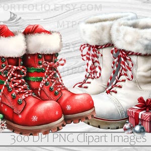 Christmas Boots Clipart Xmas Boots PNG Holiday Decorations Newsletter ...