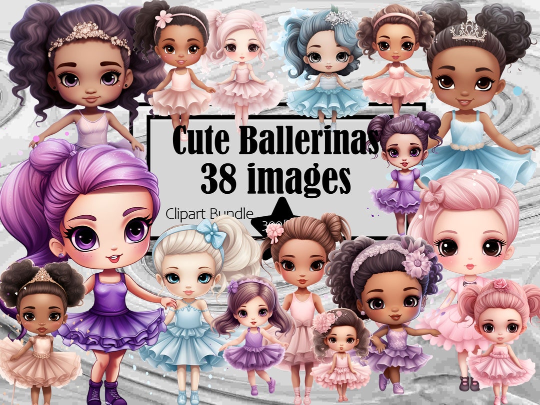 Chibi Ballerina Clipart Ballet Dancer PNG Digital Download Tutu Fashion ...