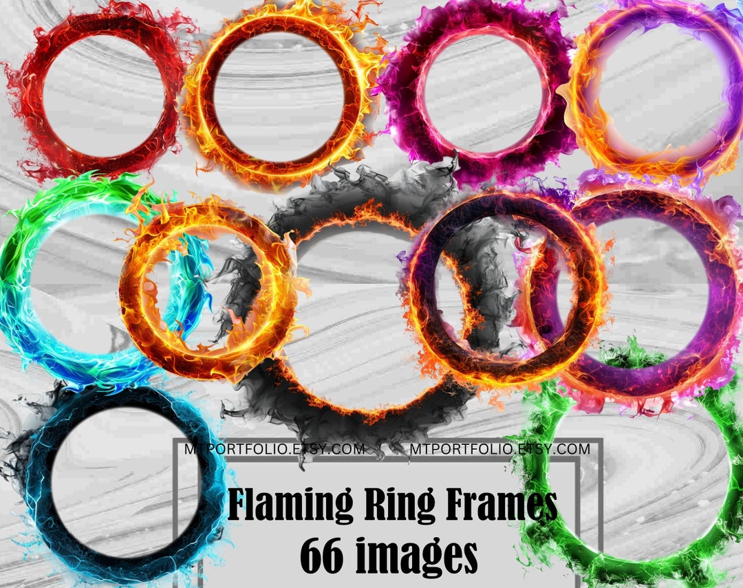 Ring of Fire Frame Clipart Flame Frame PNG Bundle Translucent ...