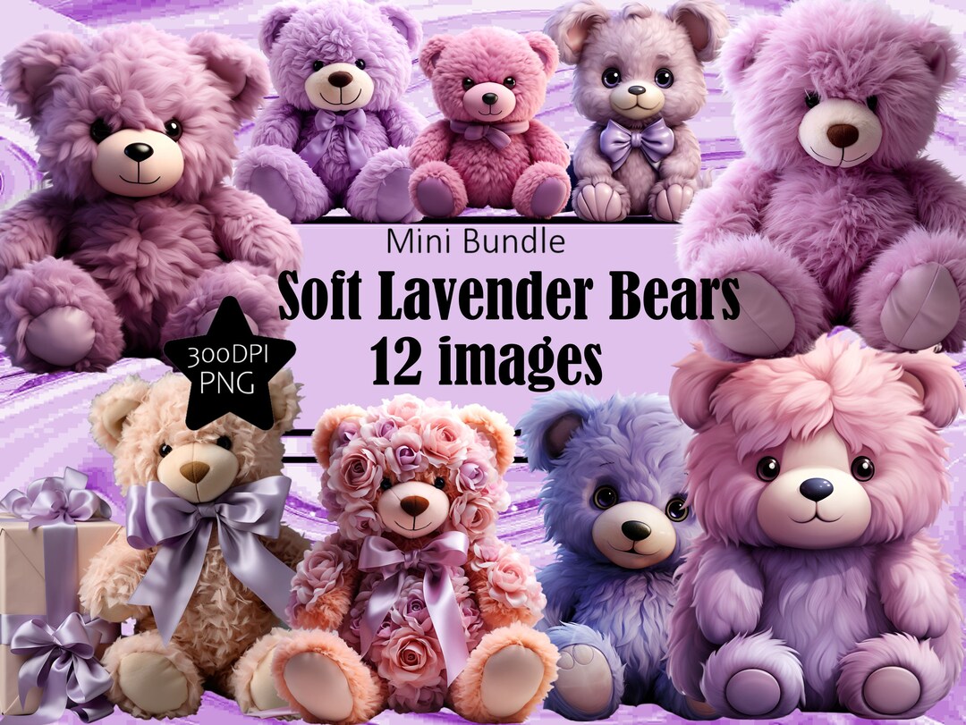 Lavender Teddy Bear Clipart for New Baby Commercial Use Gift Baby ...