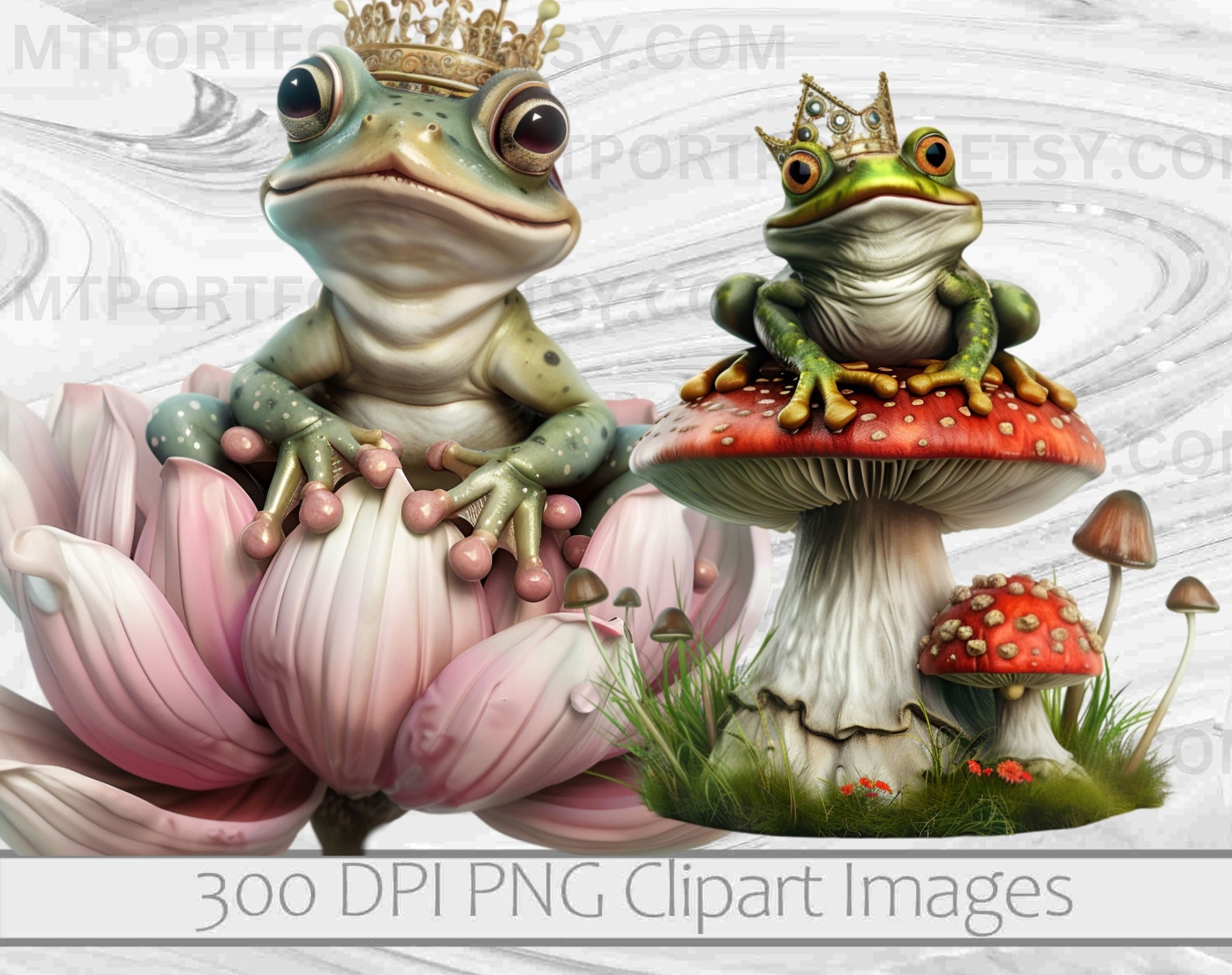 Frog Prince Clipart Royal Frog PNG Bundle Royal Crown Graphics PNG ...