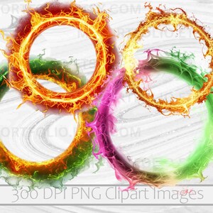 Ring of Fire Frame Clipart Flame Frame PNG Bundle Translucent ...