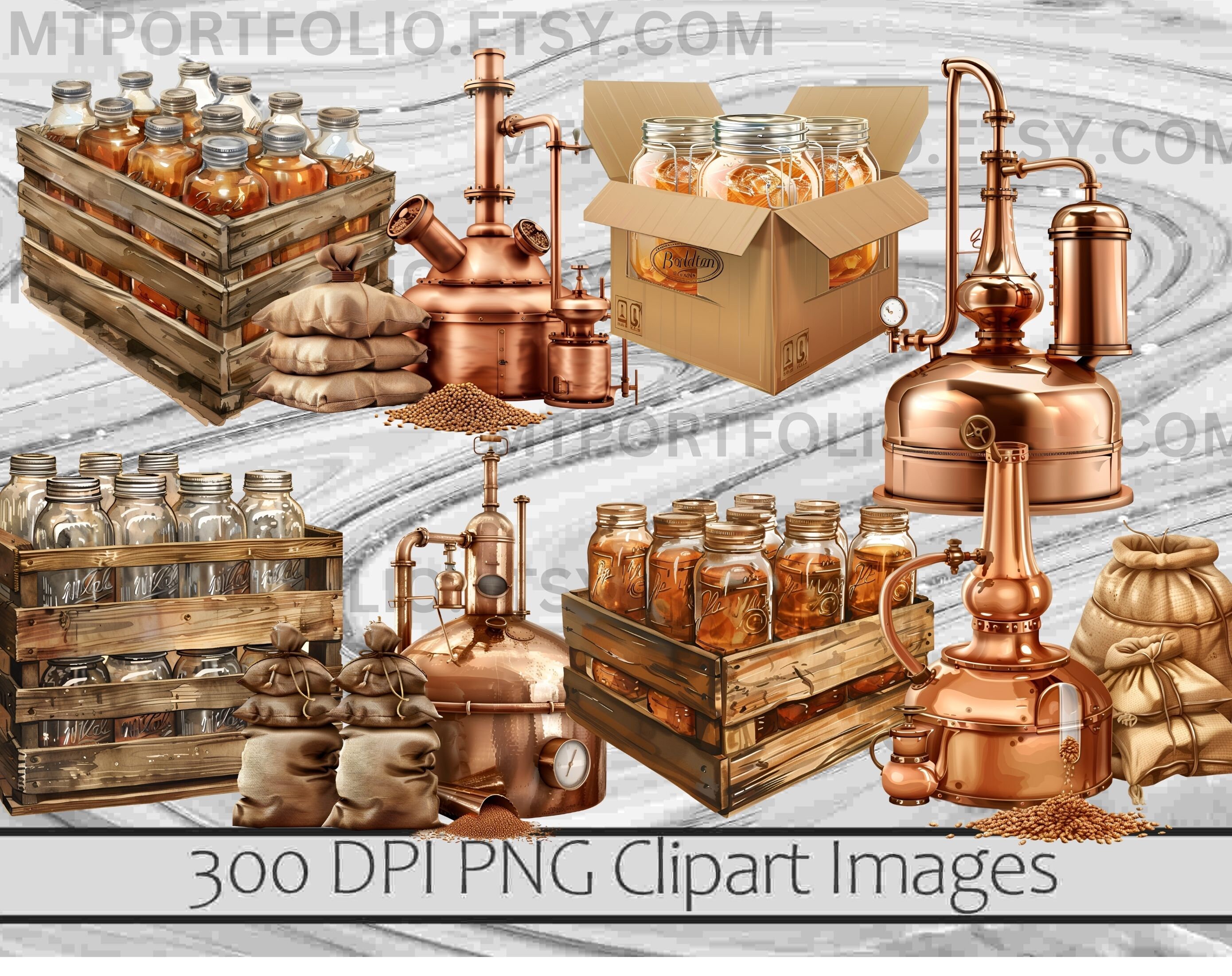 Moonshine Clipart Bundle Alcohol Drinks PNG Graphics Bootleg Booze ...