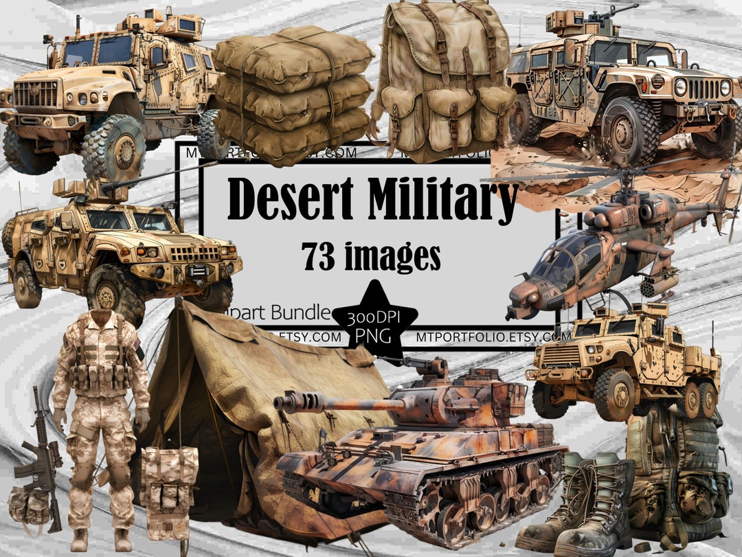 Desert Camo Clipart Military Camo PNG Trucks Tanks Bundle PNG Graphics ...