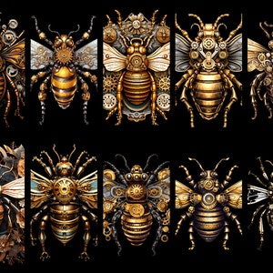 Steampunk Bees PNG Graphics Transparent Commercial Use ~digital ...