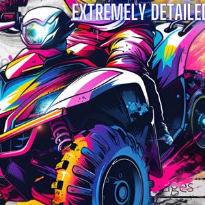 Neon ATV Clipart Neon Dirtbike PNG Quad Bike Bundle Motocross PNG Retro ...