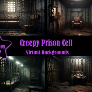 Prison Cells Haunted Creepy 4 Pack Zoom Background Virtual Meeting ...
