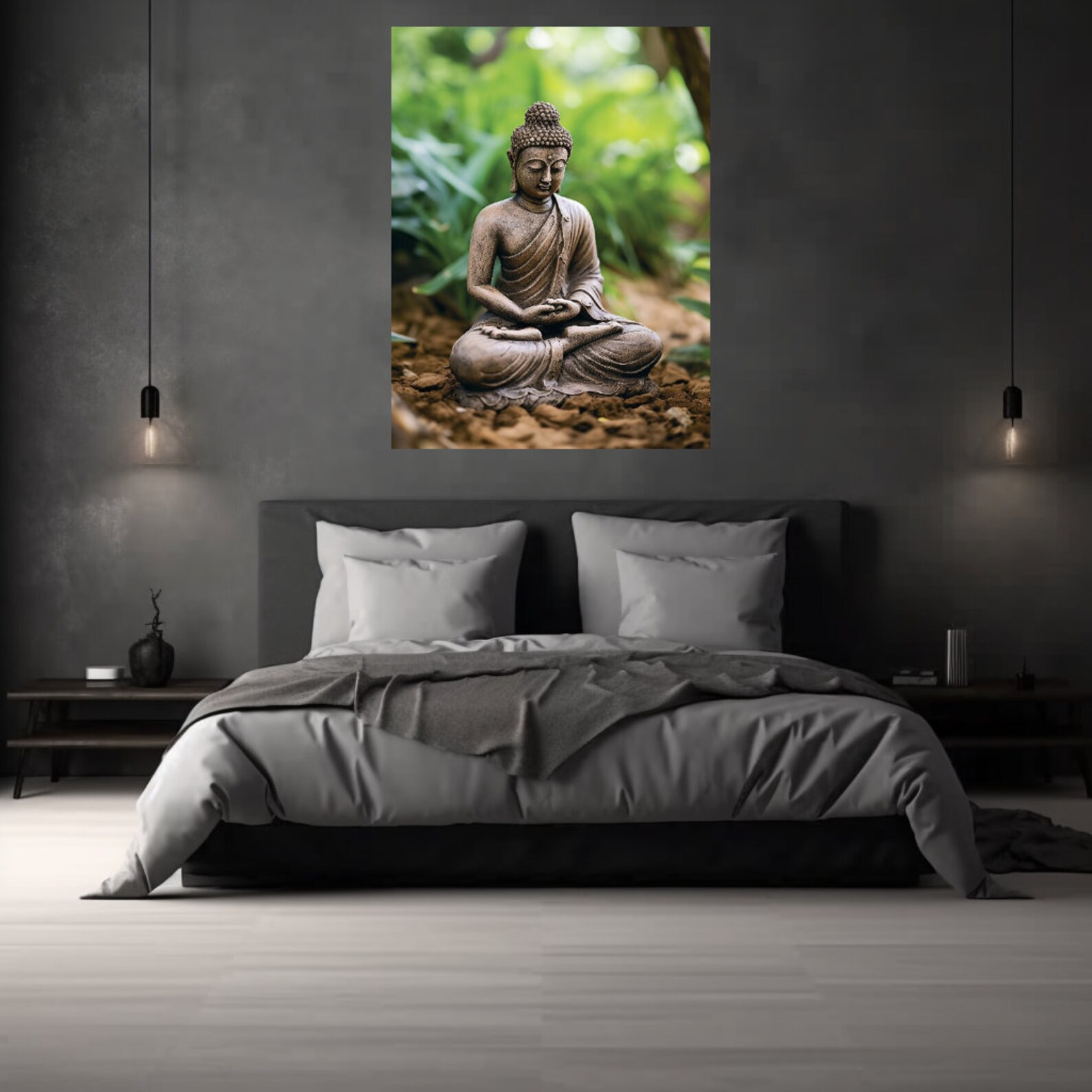 Zen Buddha in the Forest - Zen Wall Art -welcome Home Gift Instant ...