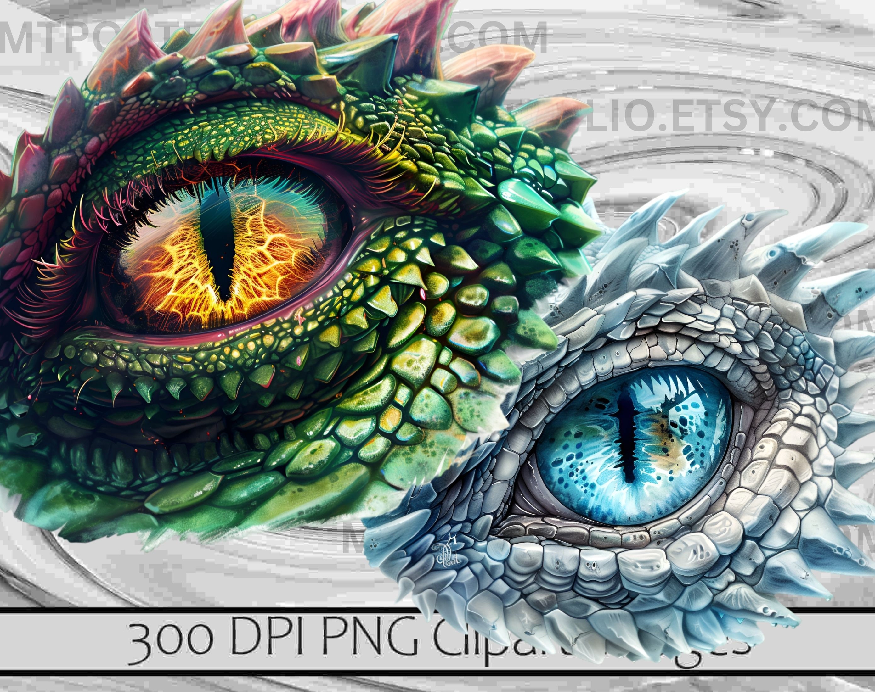 Dragon Eye Clipart Fantasy Dragon PNG Bundle Closeup Eye Graphics PNG ...