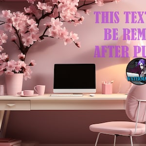 Soft Pink Home Office Zoom Background Virtual Meeting Backdrops ...