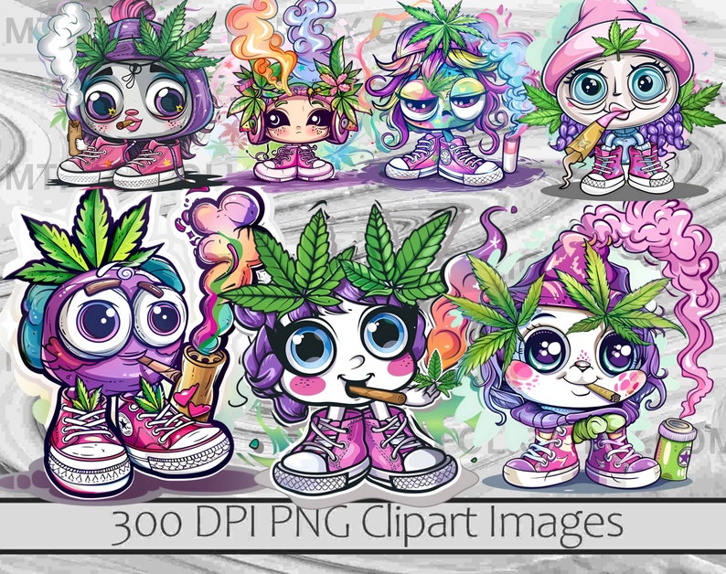 Bud Buddies Clipart Marijuana Friend PNG Bundle Anime Weed Tshirt Best ...