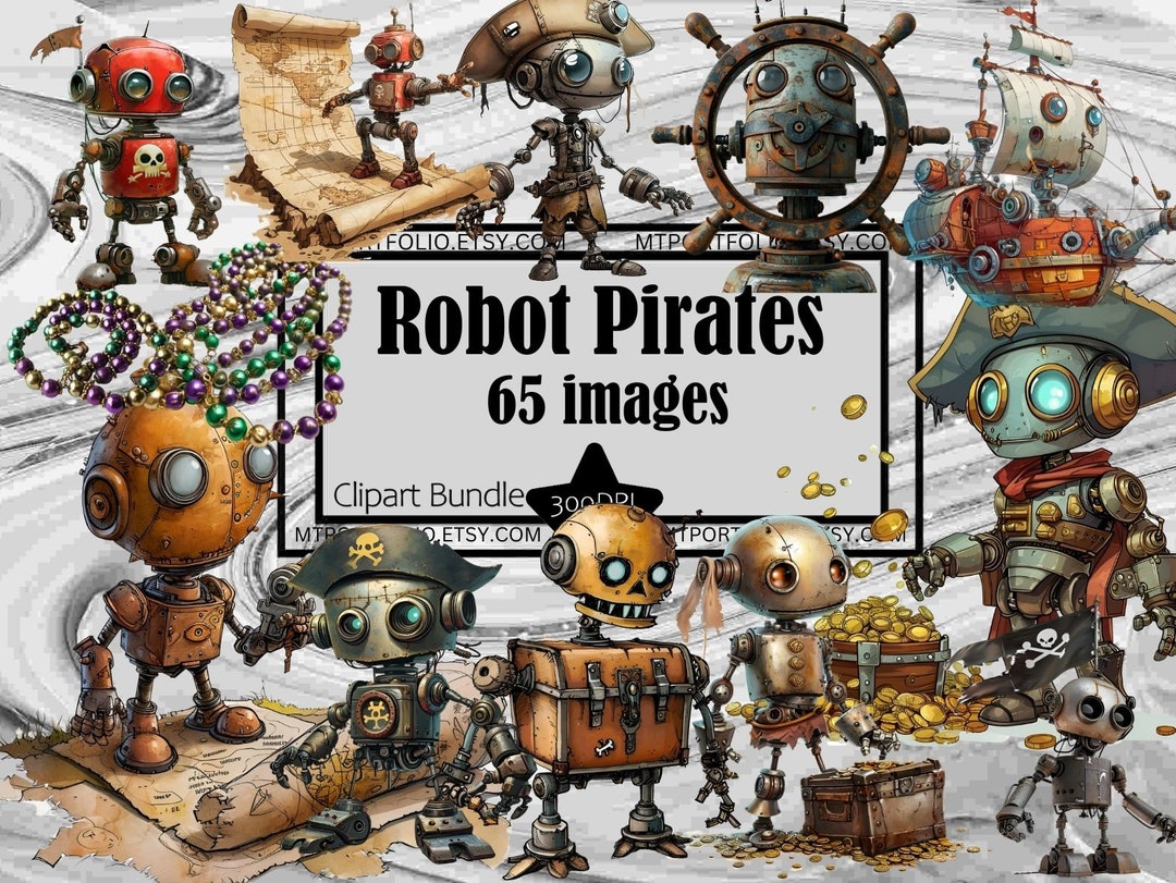Robot Pirate Clipart Pirate Map Pngs Treasure Crossbones Graphics ...
