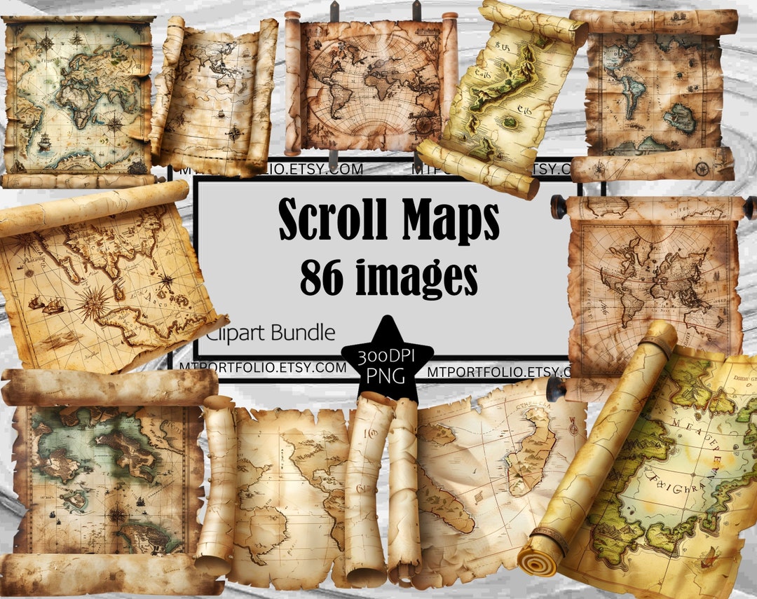 Pirate Maps Clipart Parchment Scrolls Clipart Graphics Treasure Map ...