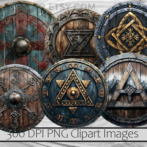 Viking Shield Clipart RPG Tabletop Shield PNG Medieval Shield Graphic ...