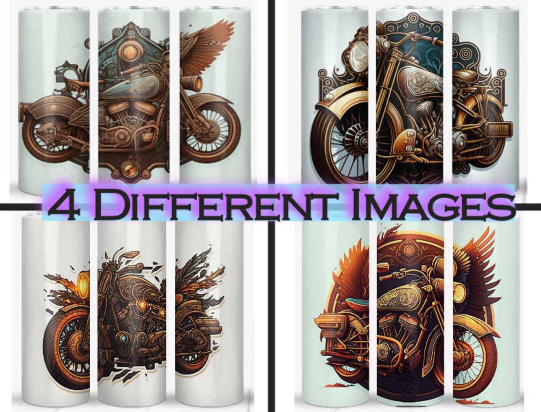 Steampunk Motorcycles MC 20oz Skinny Tumbler Sublimation Design Digital ...