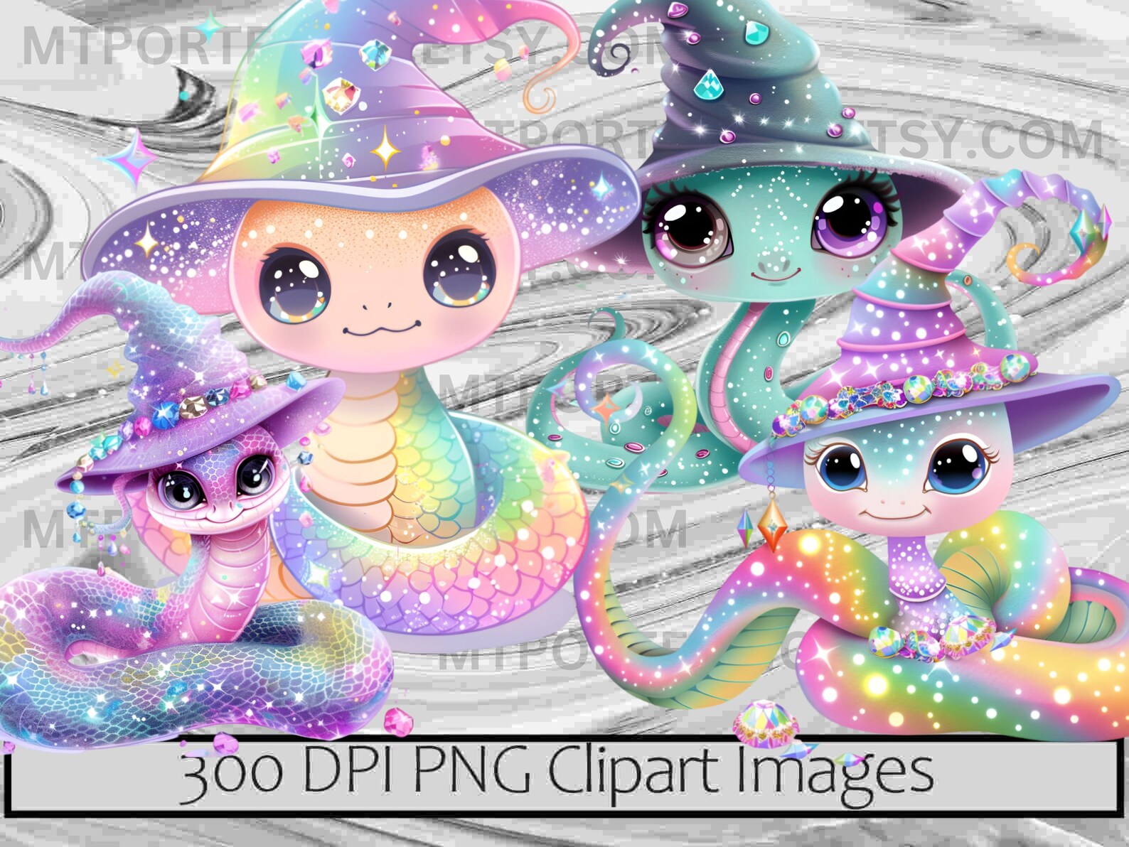 Shiny Snakes Clipart Shimmer Gem Snake PNG 80s Pastel Rainbow Snake ...