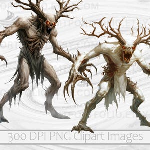 Wendigo Cryptid Clipart Classic Monster PNG Bundle PNG Graphics ...