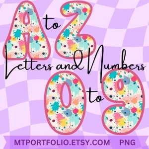 Pastel Rainbow and Pink Paint Splatter Alphabet PNG Individual Letters ...