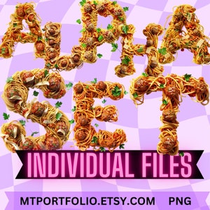 Spaghetti Alphabet PNG Pasta Menu Individual Letters Numbers Clipart ...