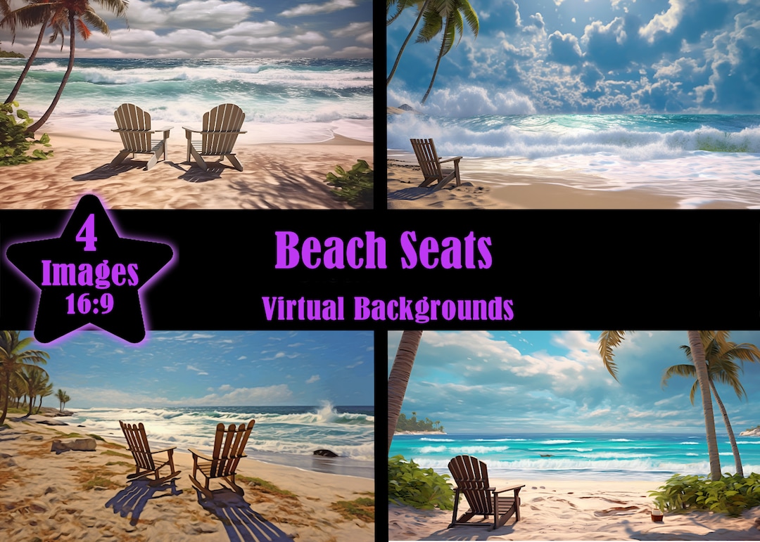 Beach Front Vacation Zoom Background Virtual Meeting Backdrops ...