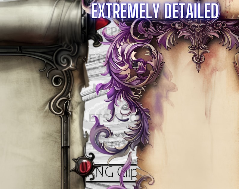 Fantasy Scroll Clipart Parchment Scroll Graphic Transparent Commercial ...