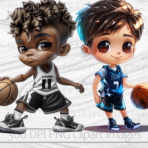 Basketball Clipart Chibi Basketball Player Png Digital Download PNG ...