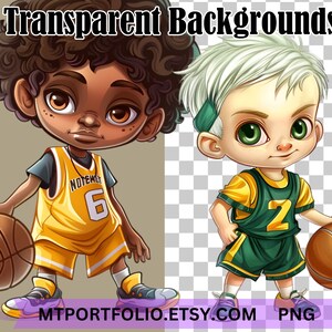 Basketball Clipart Chibi Basketball Player Png Digital Download PNG ...