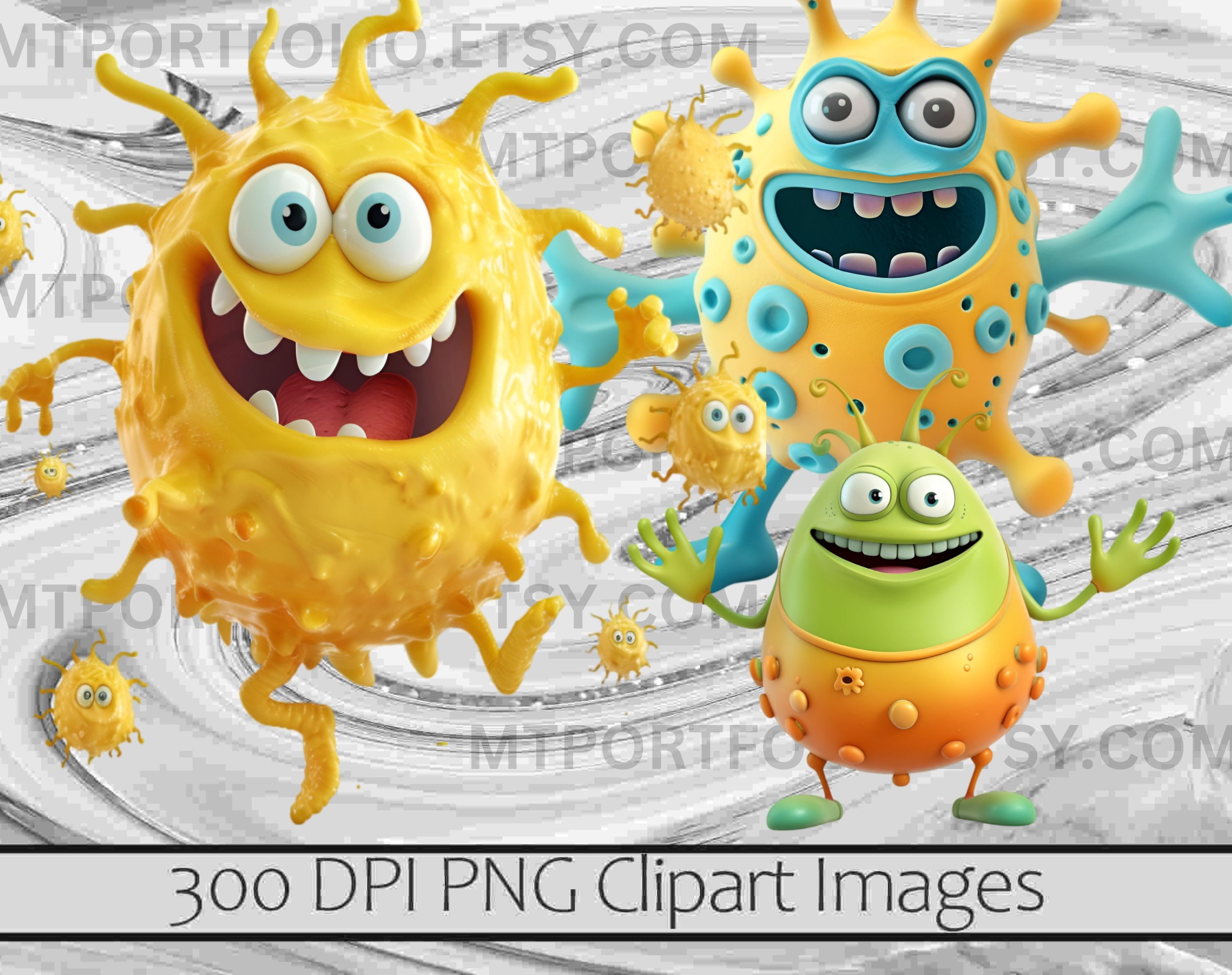 Germs Clipart Virus Clipart PNG Bundle Anime Health Education PNG ...
