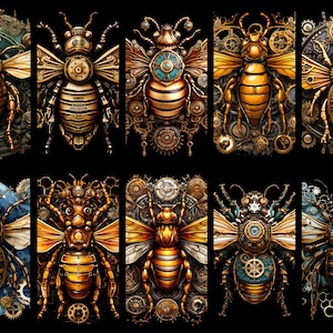 Steampunk Bees PNG Graphics Transparent Commercial Use ~digital ...