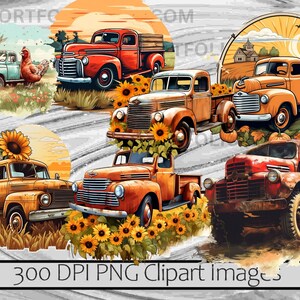Farm Truck PNG Vintage Pickup Truck Graphics Commercial Digital ...