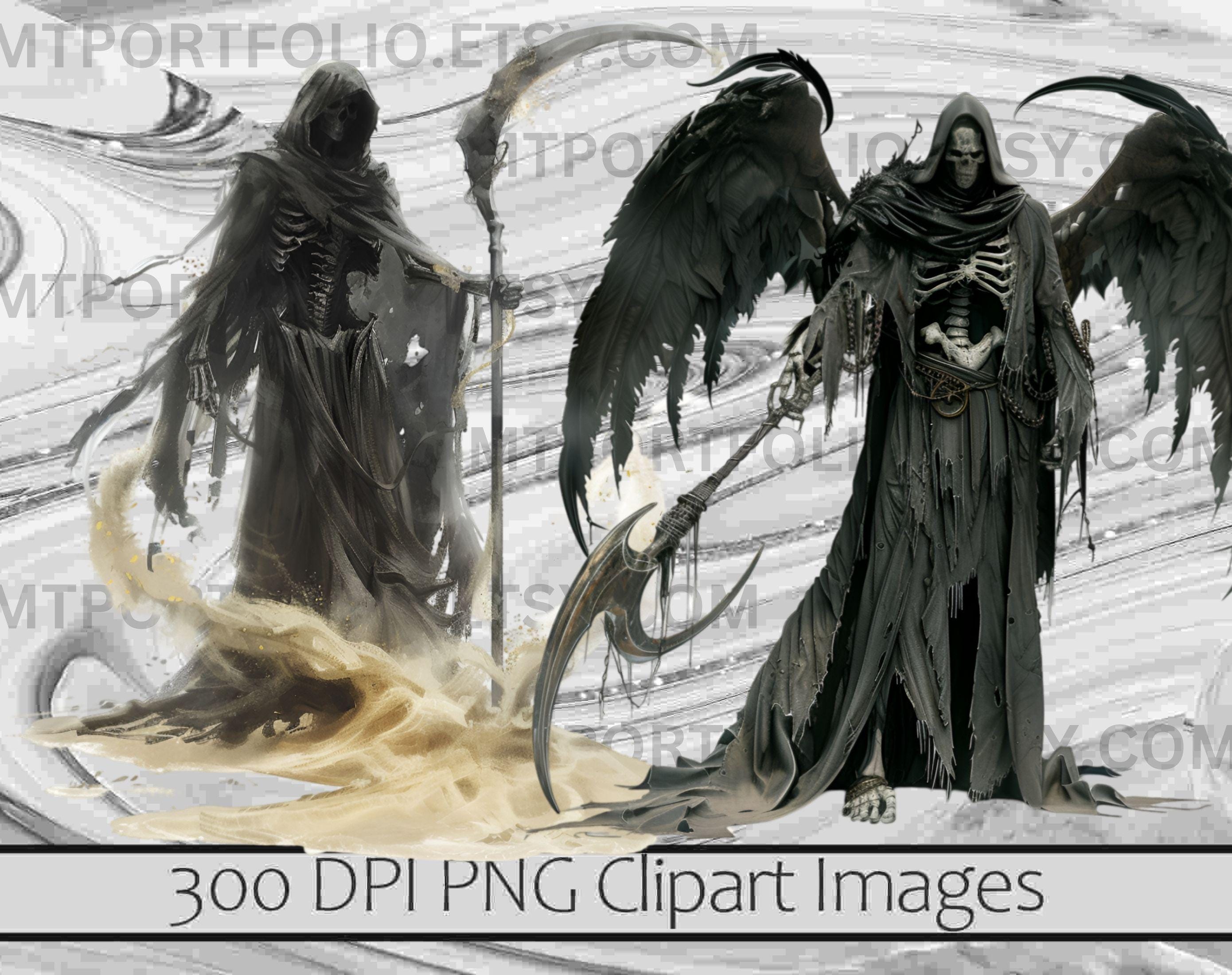 Grim Reaper Clipart God of Death PNG Demon Skeleton PNG Commercial Use ...