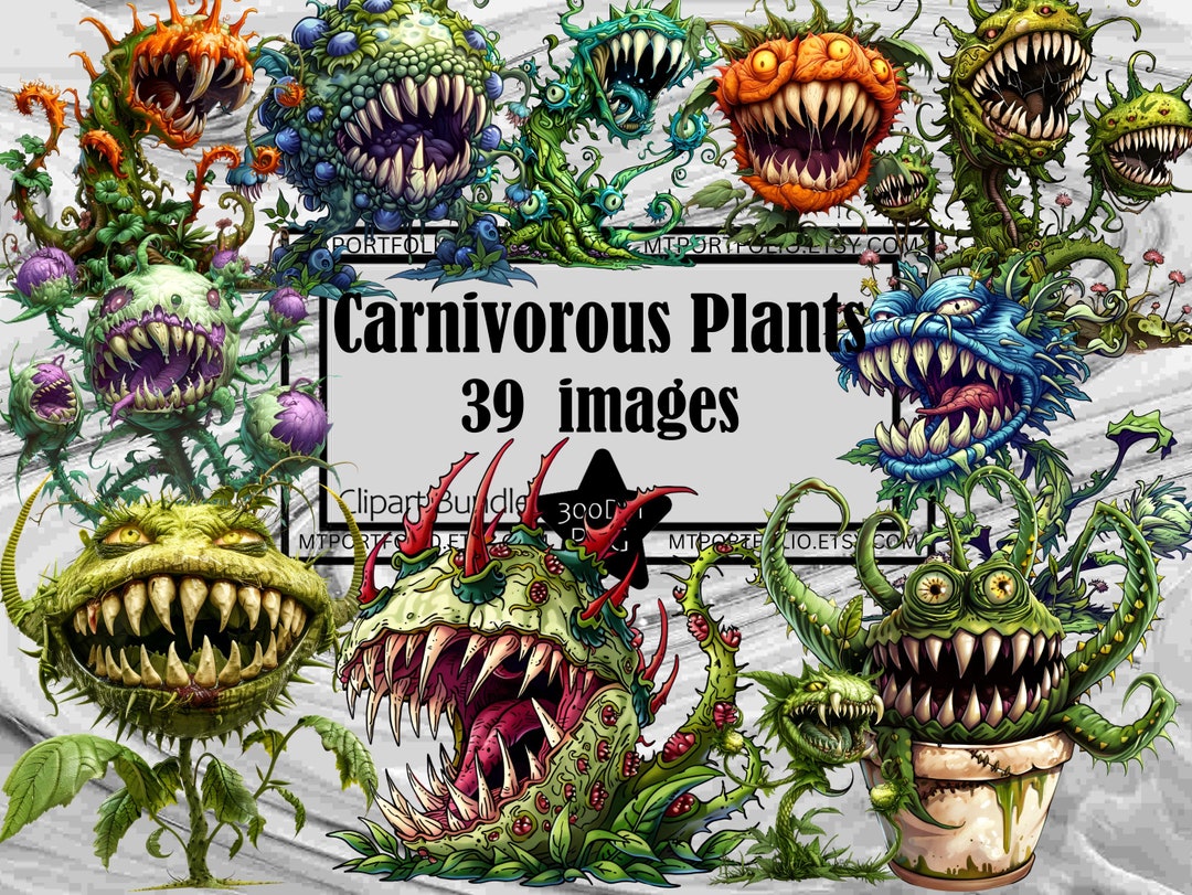 Carniverous Plant Clipart Monster Plant Clipart Bundle Horror Plant PNG ...
