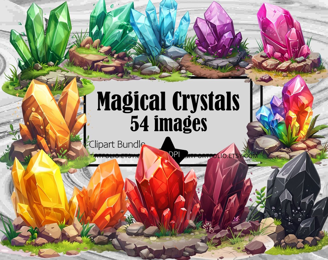 Magic Crystal Clipart Quartz Crystal PNG Graphics Spiritual Zen Crystal ...